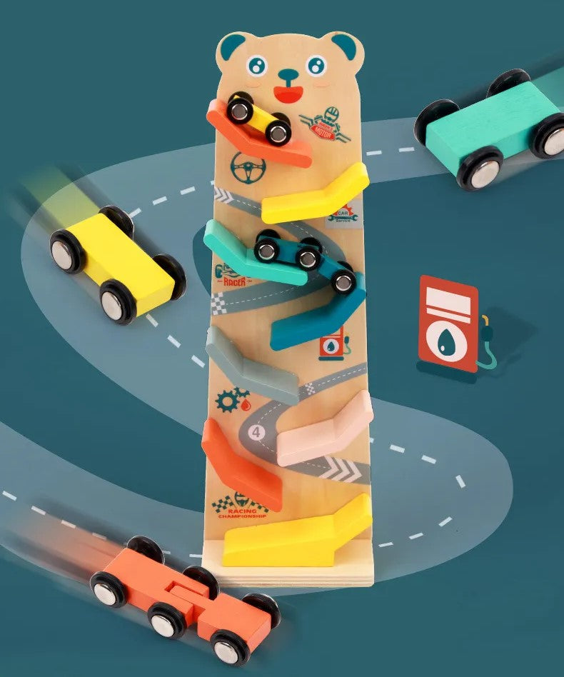 wooden car racing track set 3 years-Wooden Car Racing Track Set (3 ...